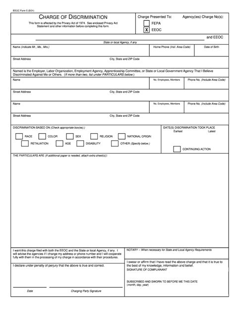 Eeoc Form 5 Printable Printable Forms Free Online