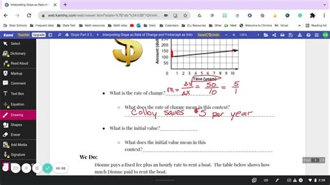 Interpreting Slope as Rate of Change and Y Intercept as Initial Value - YouTube