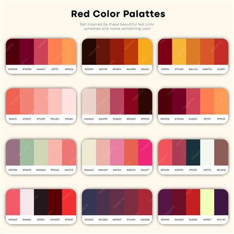 Premium Vector Red Color Palette