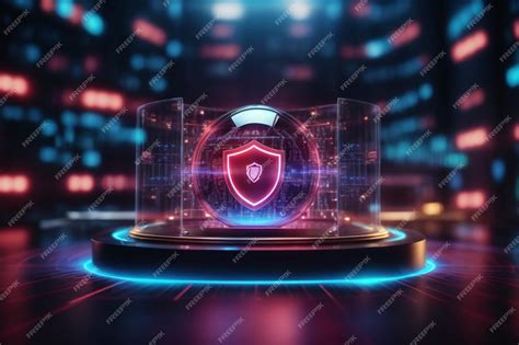 Premium Ai Image 3d Rendering Of A Cyber Security Data Protection System With Advanced Technology