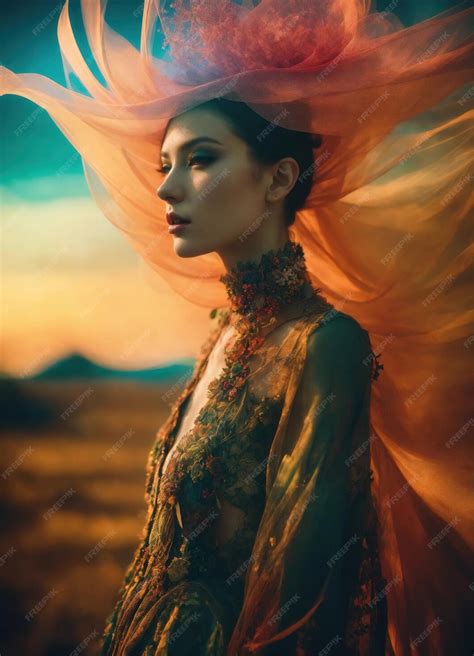 Fashion Shot Of A Beautiful Woman In Elegant Dress Ai Generative