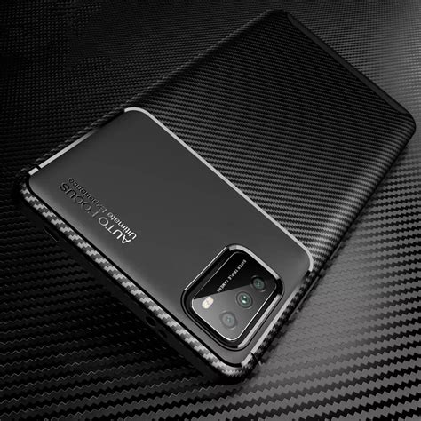 Bakeey For Poco M Case Luxury Carbon Fiber Pattern Shockproof Silicone Protective Case Sale