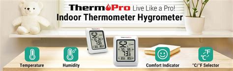 Thermopro Tp50 2 Pieces Digital Hygrometer Indoor Thermometer Room