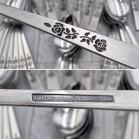 Vintage Rose Stainless Flatware Set Service For 10 Etsy