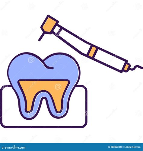 Teeth Outline With Colors Fill Vector Icon That Can Easily Edit Or Modify Stock Vector