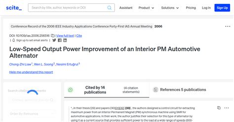 Low Speed Output Power Improvement Of An Interior Pm Automotive Alternator