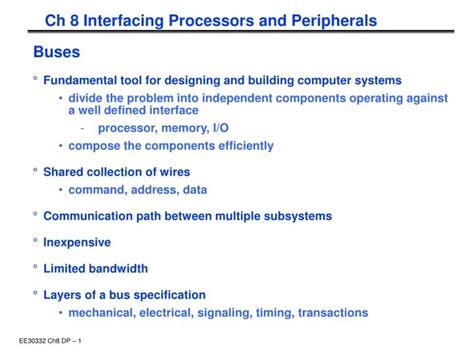 Ppt Ch 8 Interfacing Processors And Peripherals Powerpoint