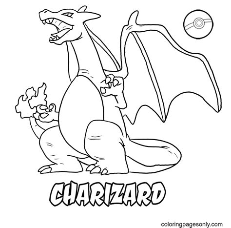 Pokemon Charizard Coloring Page Jenny Printable