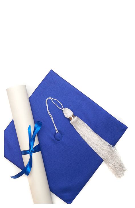 Graduation White Cap And Diploma