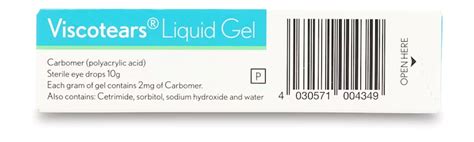 Viscotears Liquid Gel Drops 10g Carbomer 2mg