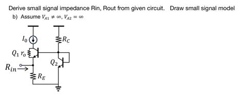 derive small signal impedance rin rout from given