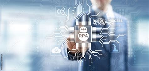 RPA Robotic Process Automation Innovation Technology Concept On Virtual Screen Stock Photo