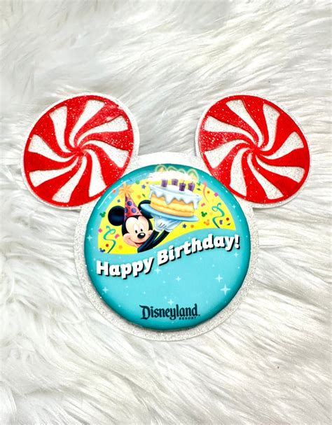 Peppermint Mickey Button Backer Christmas Button Accessories Pin Back Birthday Button