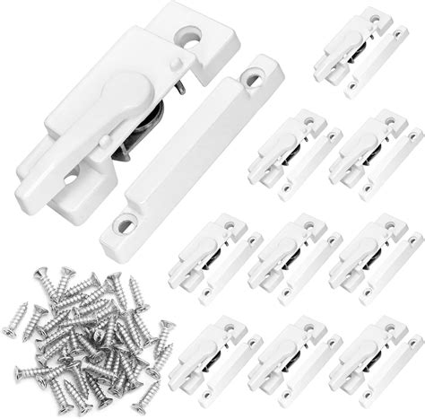 Qwork 10 Pack Sliding Window Sash Locks Cam Action White Window Sash