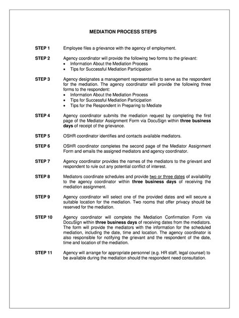 Fillable Online Mediation Process Steps Fax Email Print Pdffiller