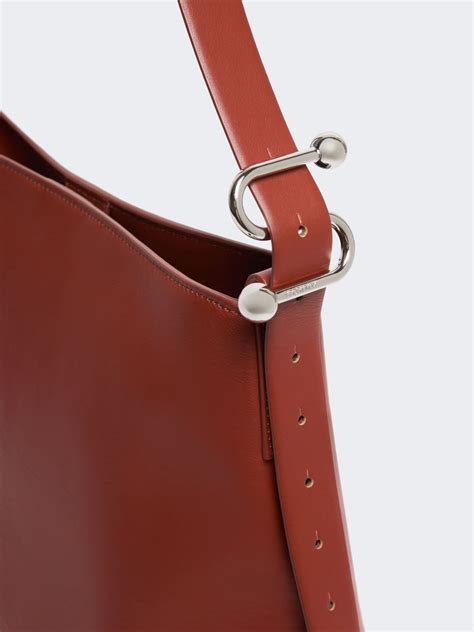 Bolso Shopper Con Hebilla En Forma De S De Piel Herrumbre Max Mara