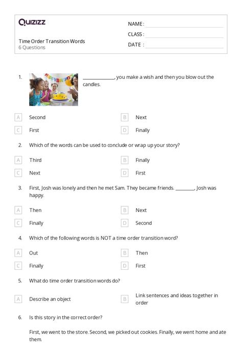 Time Transition Word Sort Worksheet Worksheets Library