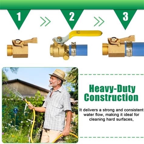 Therwen 8 Pack Garden Hose Shut Off Valve Heavy Duty 3 4