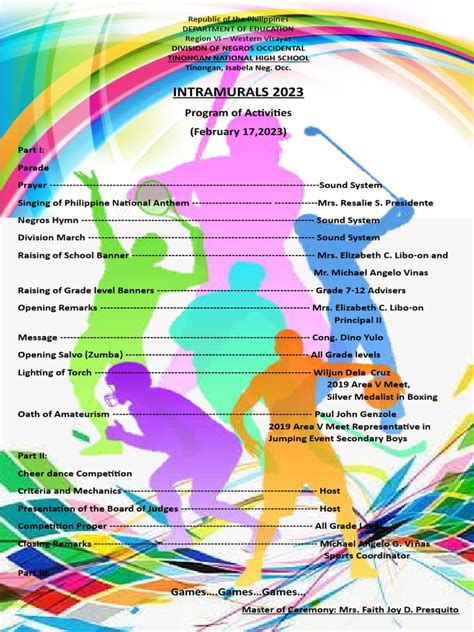 Intrams 2023 Program Pdf