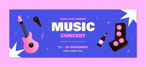 그라디언트 음악 템플릿 디자인 프리미엄 벡터