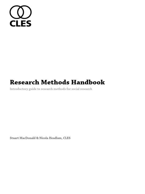 Research Methods Handbook Pdf Pdf Survey Methodology Data Analysis