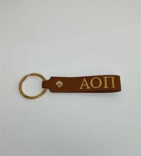 Sorority Skinny Leather Key Chain Tan Kappa Delta Greek Threads