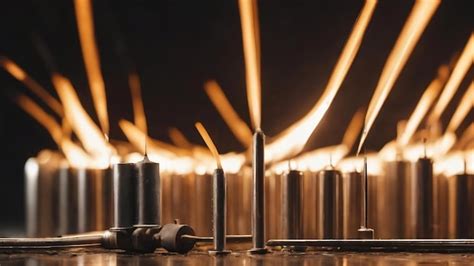 Premium Ai Image Electrodes For Welding On A Black Background