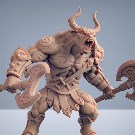 Dnd Mini Minotaur Etsy