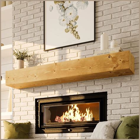 Avana Rustic Fireplace Mantle Shelf 60 Inches Handcrafted