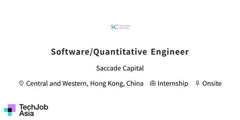 Softwarequantitative Engineer Opening At Saccade Capital In Central