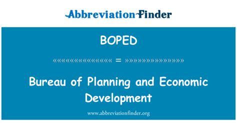 Boped Significa Oficina De Planificación Y Desarrollo Económico