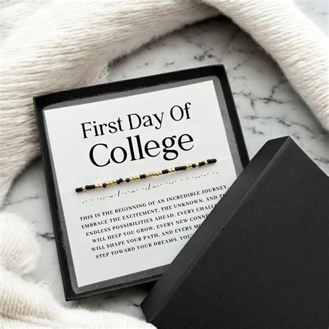 First Day Of College University T For Her Him Custom Morse Code