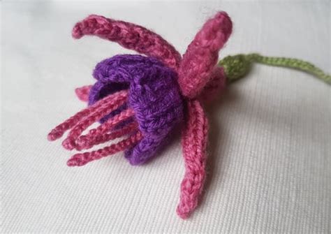 Fuchsia Knitting Pattern Nature Knitting Knitted Flower Pattern