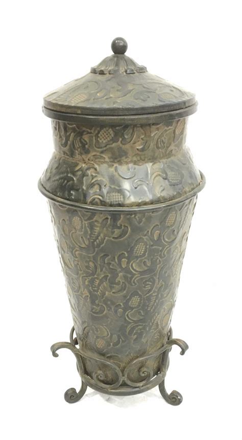 Lot Traditional Style Tin Floor Urn