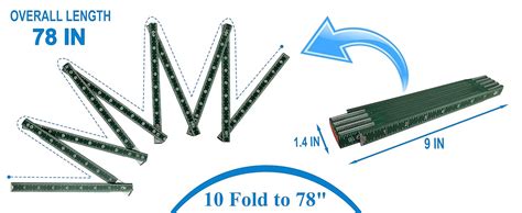 Oil Tank Measuring Stick 10 Fold To 78 In Wood Folding