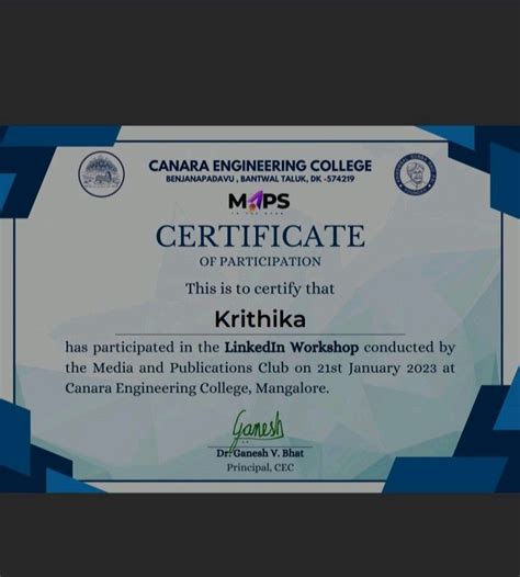 Krithika Kulal On Linkedin Linkedin Workshop Certificate