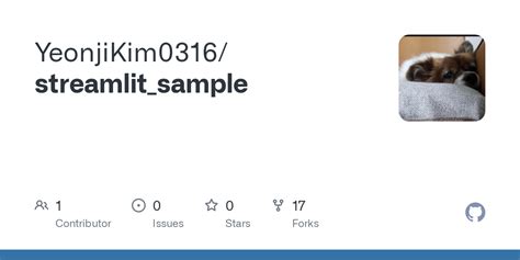 GitHub YeonjiKim Streamlit Sample