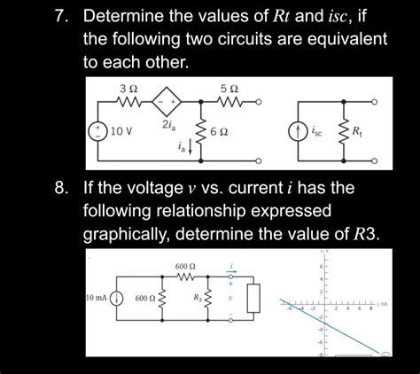 Solved Determine The Values Of Rt And Isc If The Following