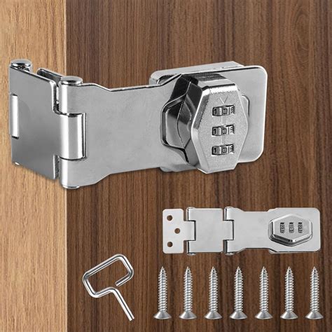 Double Hinge Cabinet Password Hasp Lock Zinc Alloy Cabinet Door