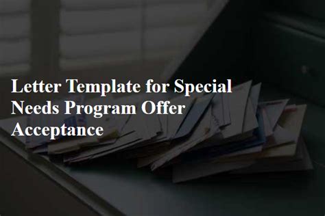Letter Template For Special Needs Program Offer Acceptance Free