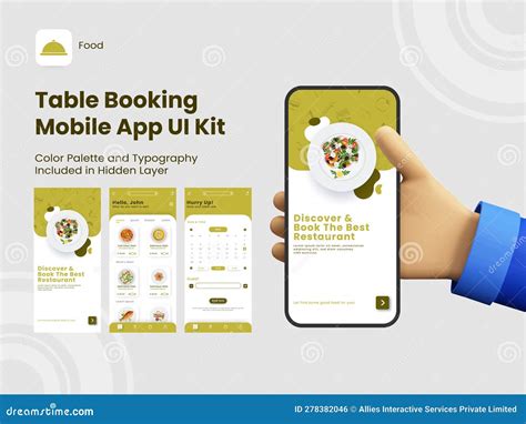 Table Booking Mobile App Ui Kit Including As Sign In Sign Up Menu And