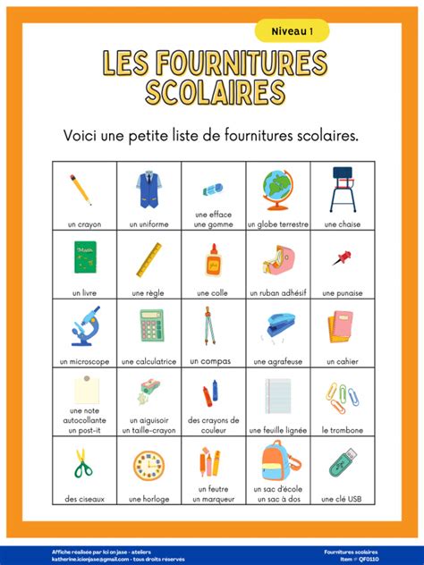 Les Fournitures Scolaires Png Pdf