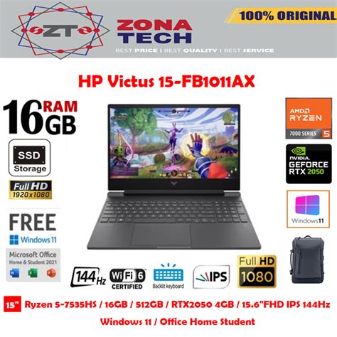 Jual Hp Victus Fb Ax Ryzen Hs Gb Gb Ssd Rtx Gb Fhd Ips Hz W Ohs