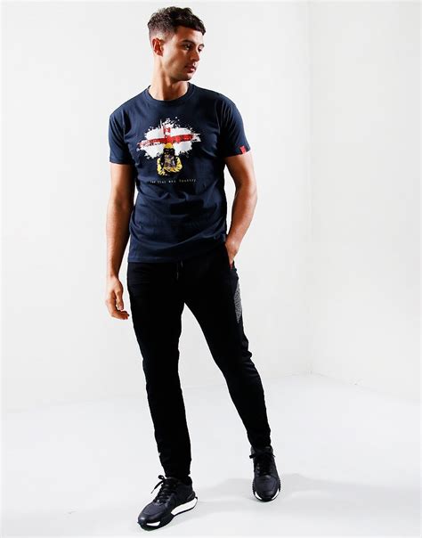 Eighties Casuals England For Club And Country T Shirt Navy Terraces
