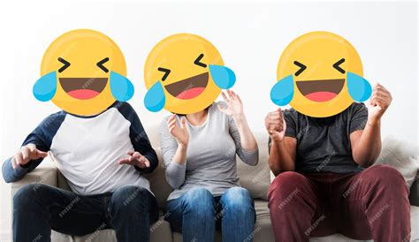 Free Photo Laughing Emoji Faced Friends