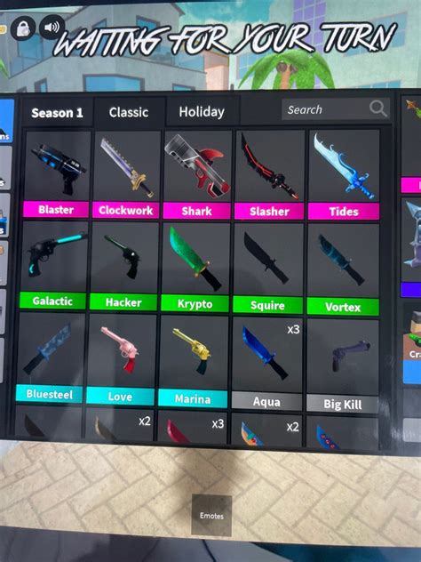 Mm2 Knives Various Rare Skins For Adm Video Gaming Video Games