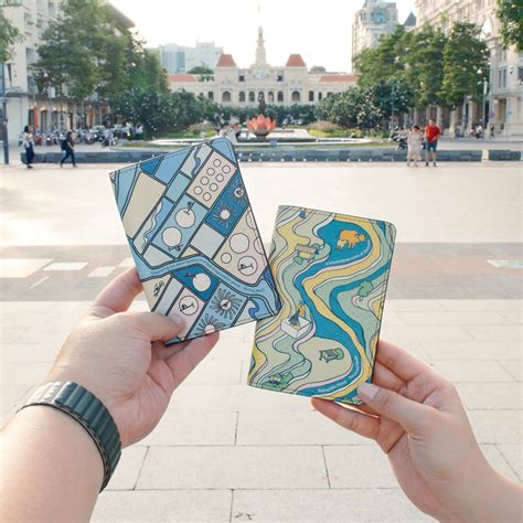 Leather Passport Holder Terraced Fields Bao Passport Ruộng Bậc Thang The Craft House