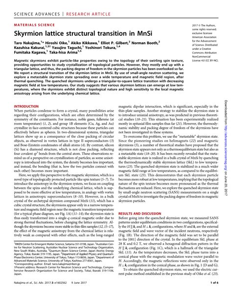 Pdf Skyrmion Lattice Structural Transition In Mnsi