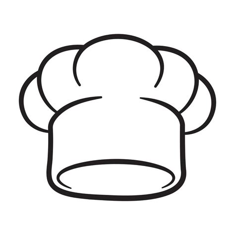 Cartoon Style Chef Hat Drawing Cooking Symbol Black Lines On A White Background 24360511