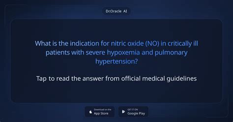 What Is The Indication For Nitric Oxide No In Critically Ill Patients